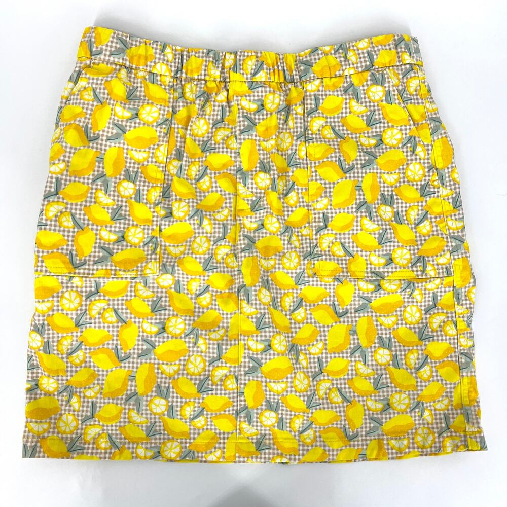 Lands End Lemon Gingham Print Skort Built In Bike Sho… - Gem